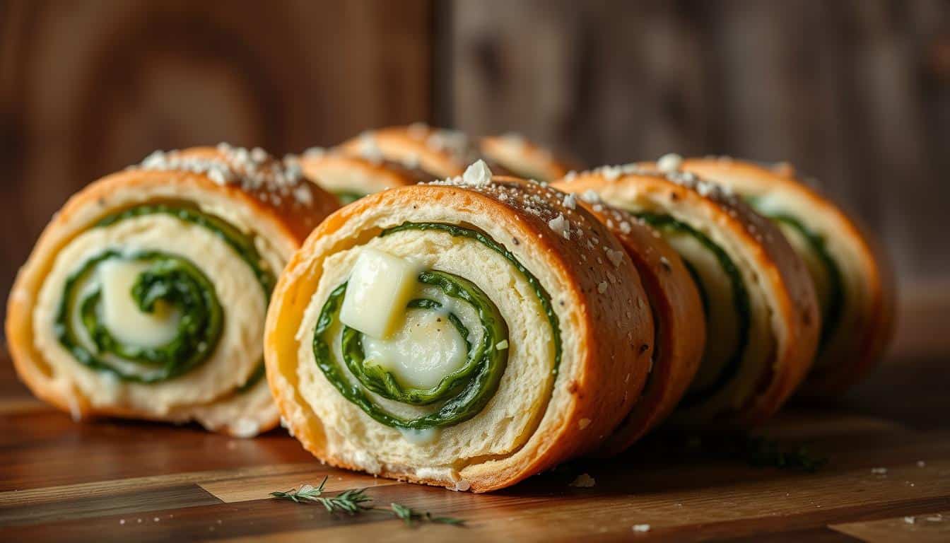 Garlic Herb Christmas Pinwheel Rolls